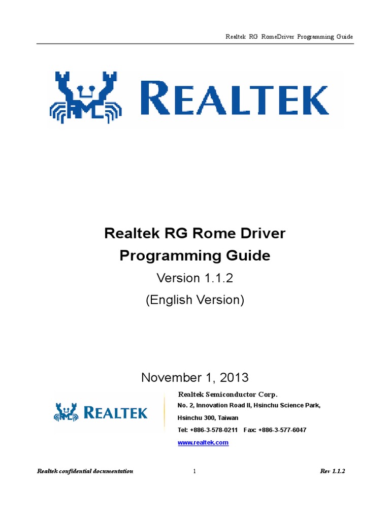 Realtek RG Rome Driver Programming Guide: (English Version) | PDF | Network Interface Controller ...