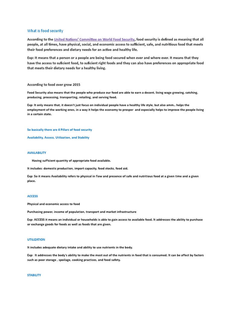 Ensuring Global Food Security: Understanding the Four Pillars of Food ...