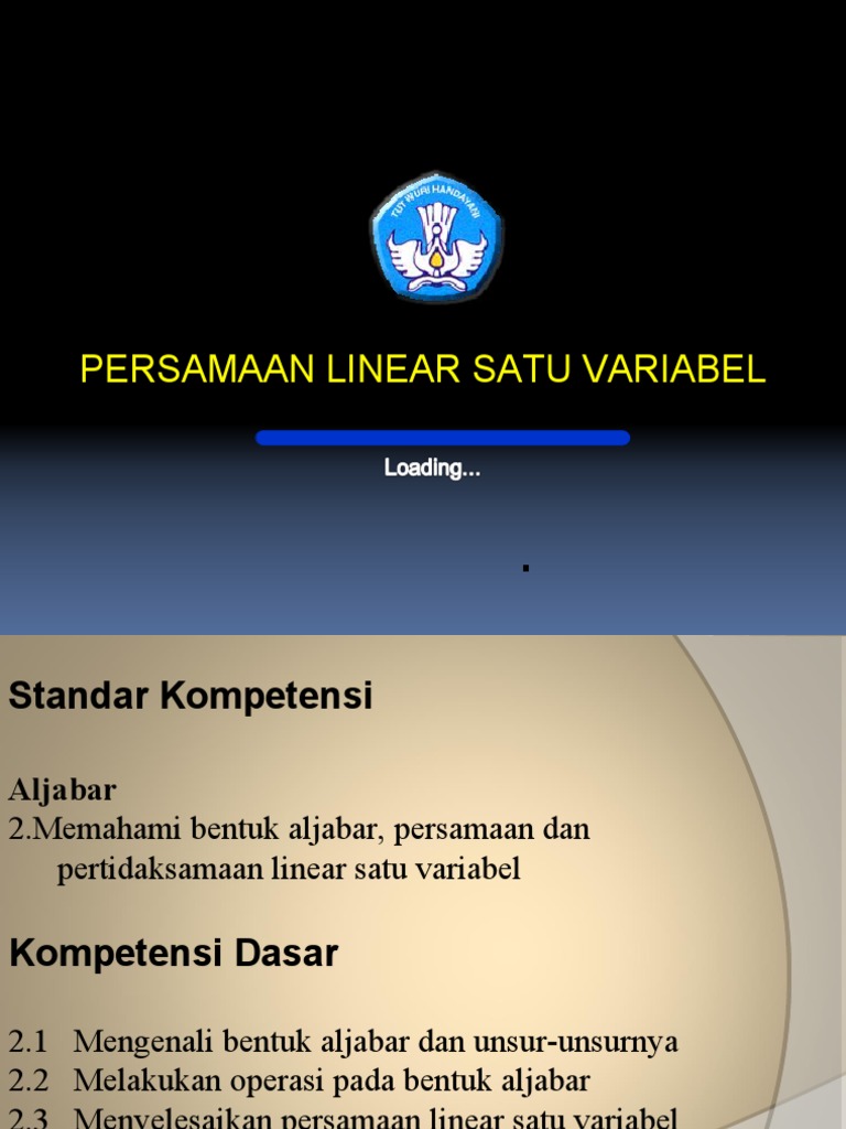Persamaan Linear Satu Variabel | PDF
