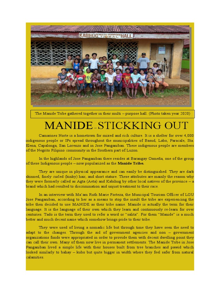 Manide Tribe: Culture and Livelihood in Camarines Norte | PDF | Family