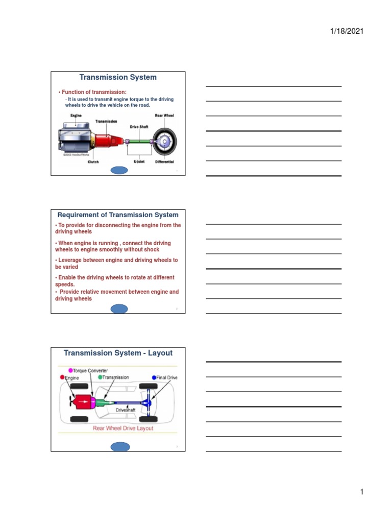 Transmission System | PDF | Clutch | Manual Transmission