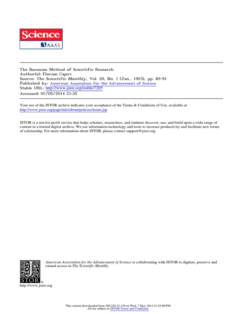 The Baconian Method | PDF | Francis Bacon | Scientific Method