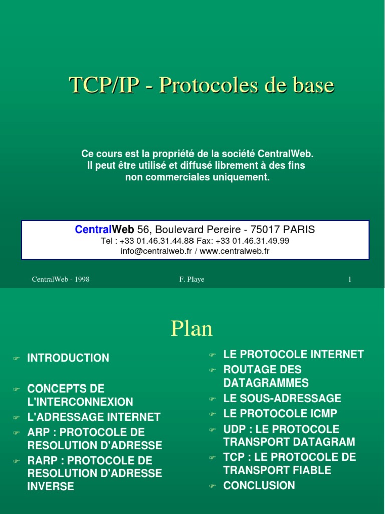 0471 PDF TCP Ip Protocoles de Base | PDF | Suite des protocoles Internet | Routage