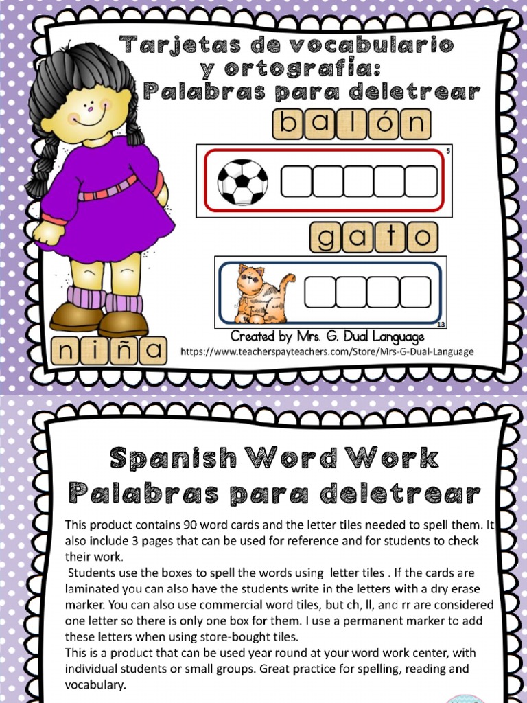 Palabras para Deletrear | PDF