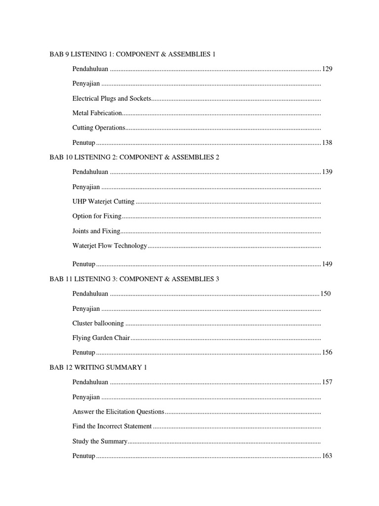 Buku Ajar English Daftar Isi Dan Halaman 129-177 | PDF