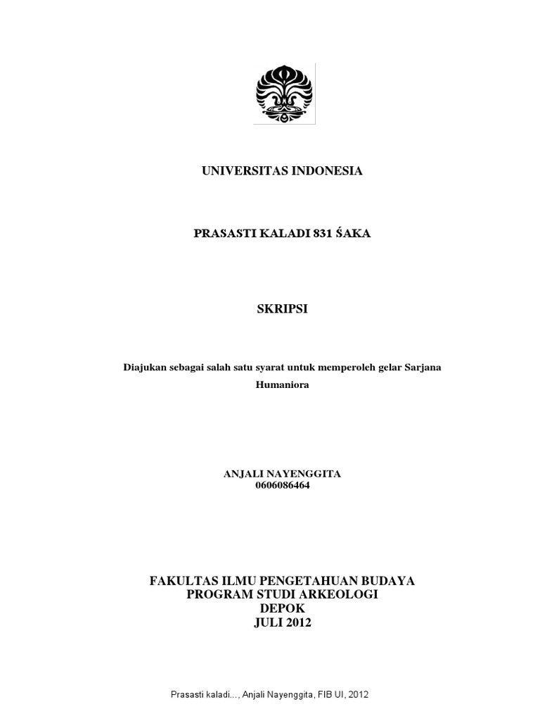 Analisis Prasasti Kaladi 831 ŚAKA | PDF