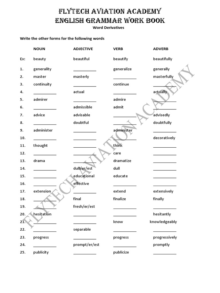 Flytech Aviation Academy English Grammar Work Book | PDF | Grammar ...