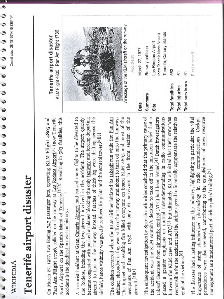 Tenerife Airport Disaster | PDF