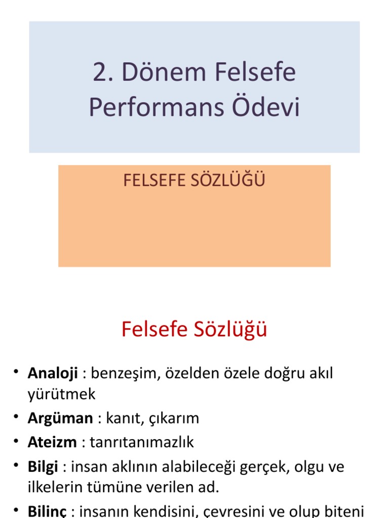 Felsefe Performans Ödevi | PDF