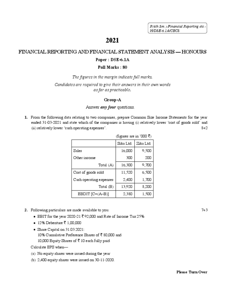 SEM 6 - 10 - BCom - HONS - COMMERCE - DSE 61A - FINANCIAL REPORTING AND ...