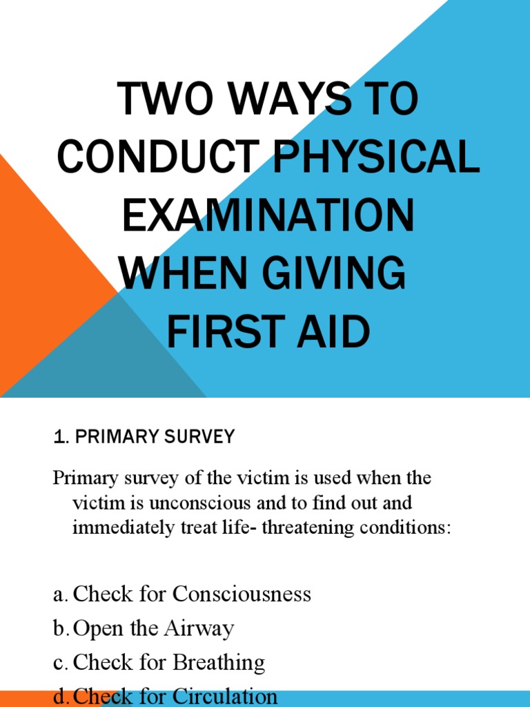 Physical Exam During First Aid | PDF