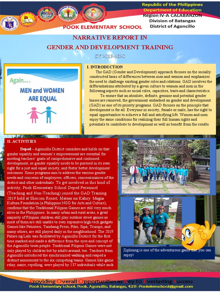 Narrative Report in GAD Autosaved | PDF | Gender | Gender Studies