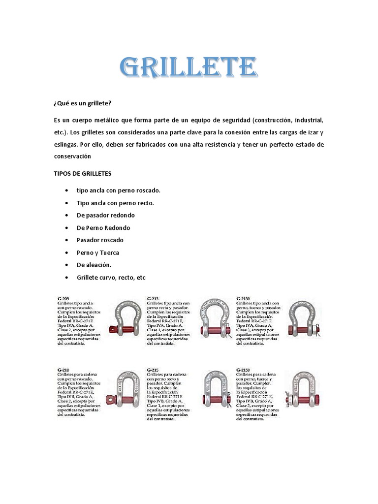 Tipos, inspección y seguridad de los grilletes: una herramienta clave ...