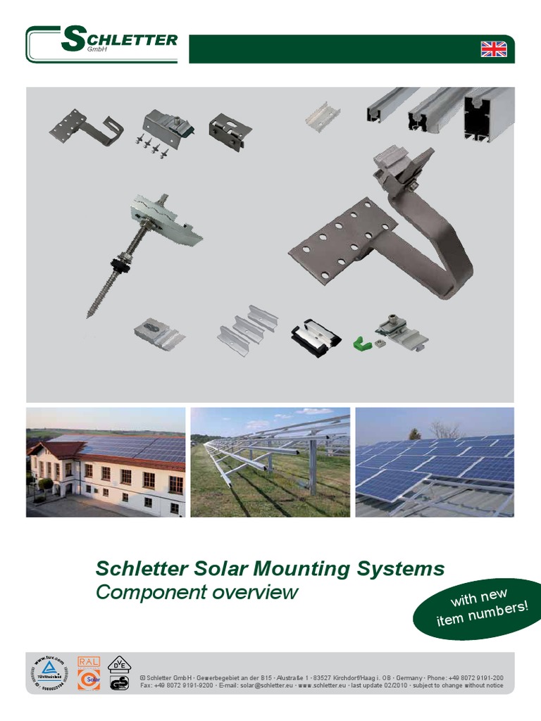 Solar Roof Mounting Kit - Schletter - Overview | PDF | Roof | Sheet Metal