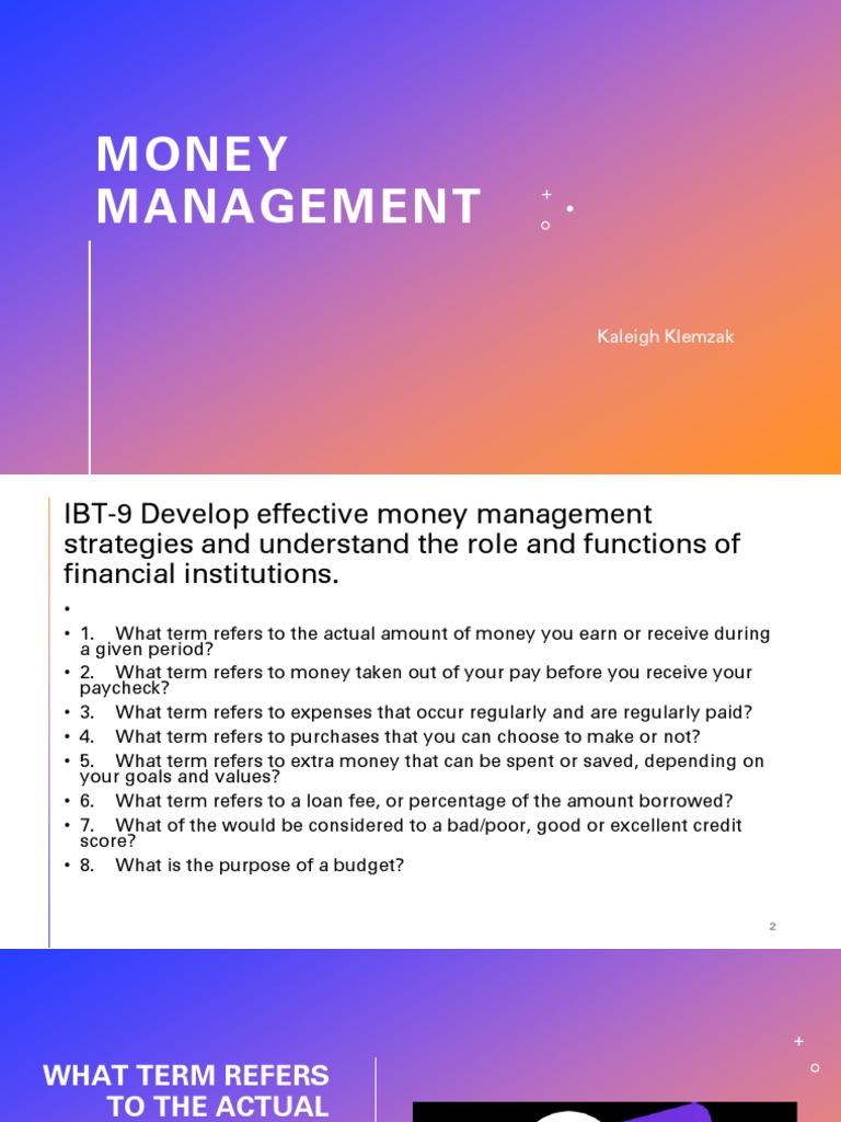 Money Mangement | PDF | Money | Finance & Money Management