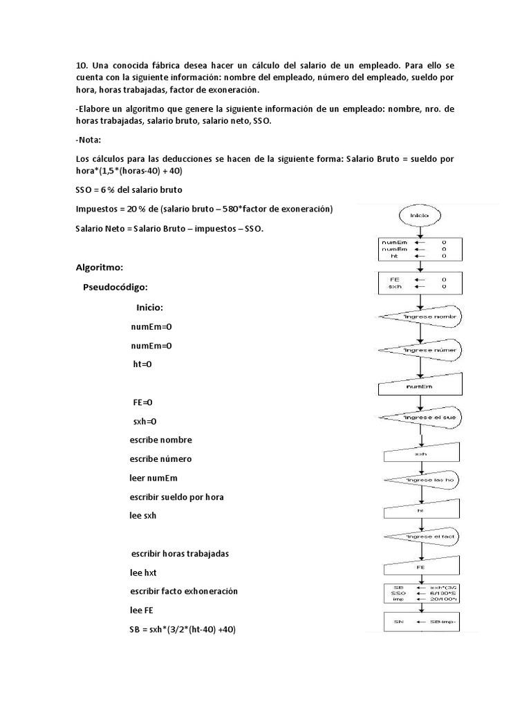 Algoritmo: Pseudocódigo: Inicio | PDF