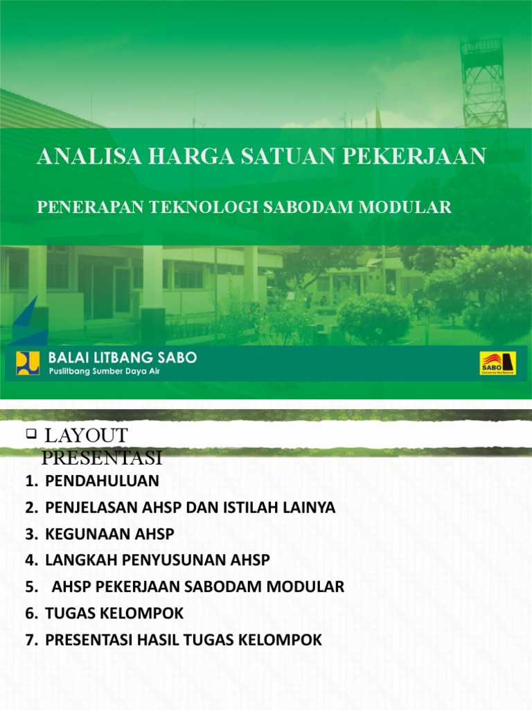A4273 AHSP Pekerjaan Sabodam Modular | PDF