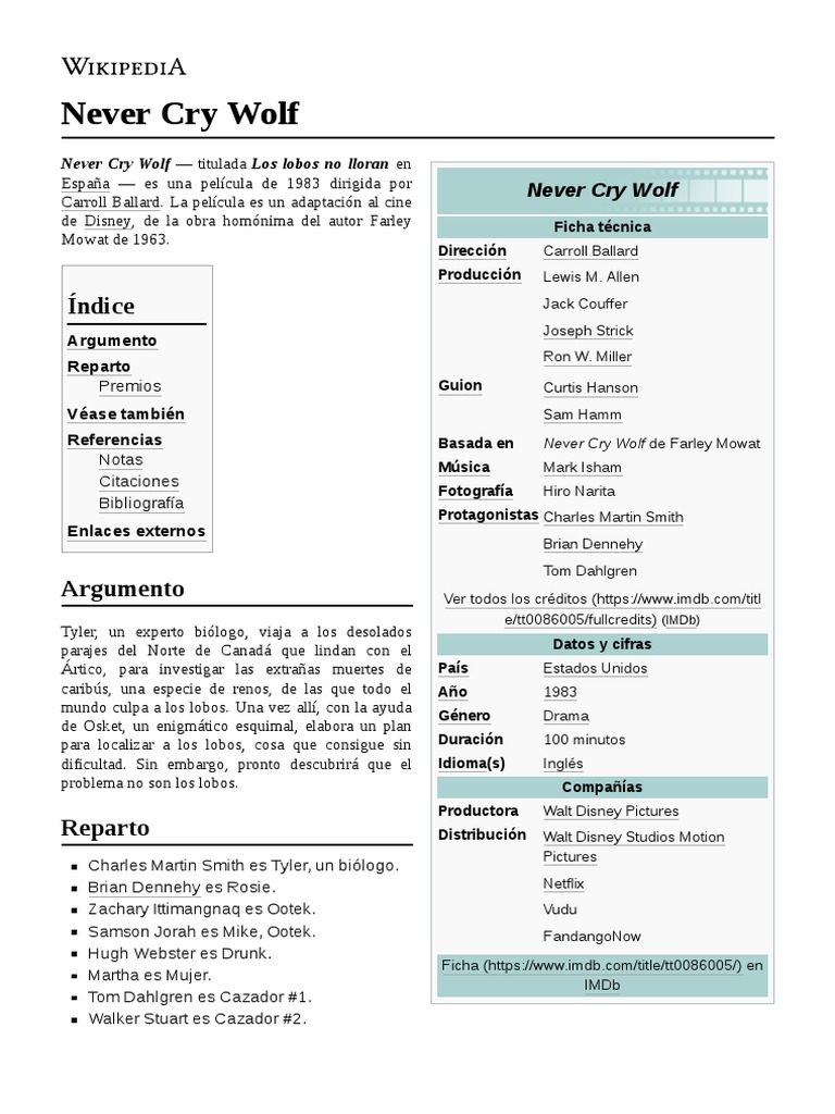 Never Cry Wolf | PDF