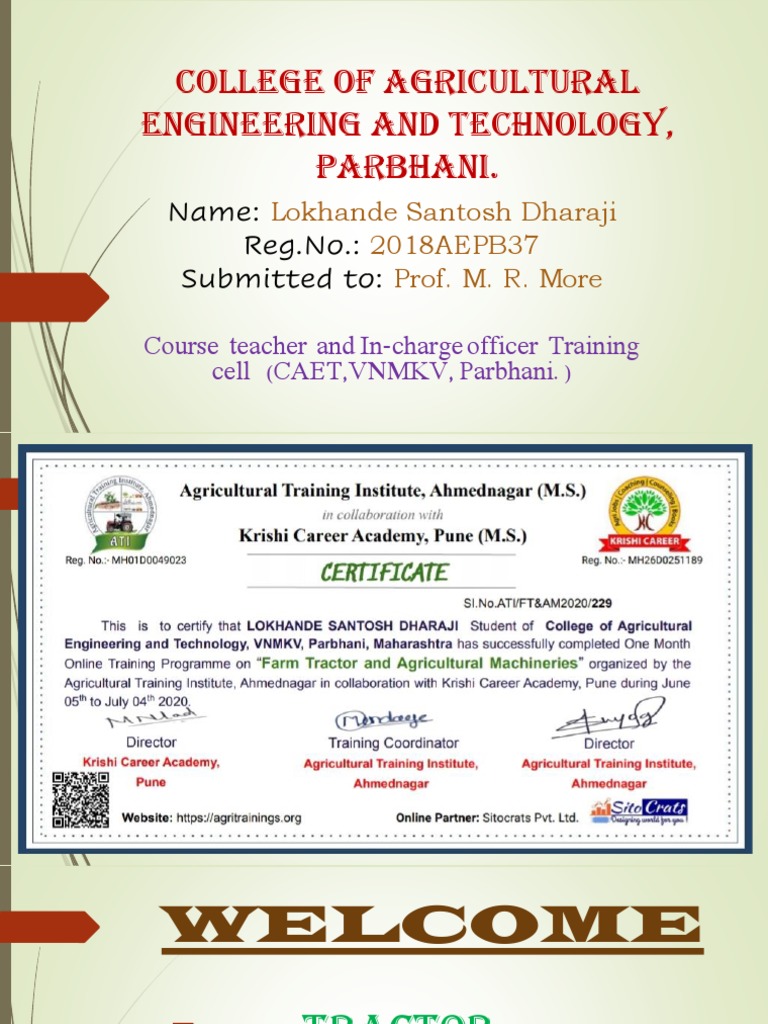 Tractor Training Presentation | PDF | Clutch | Transmission (Mechanics)