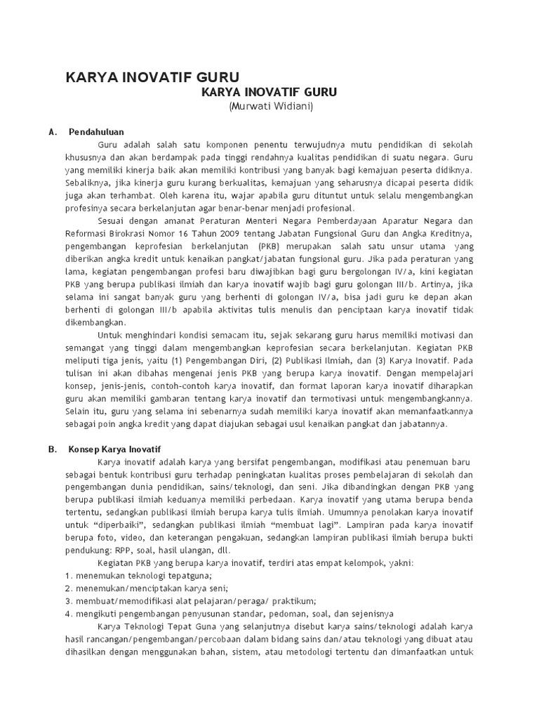 Karya Inovatif Guru | PDF