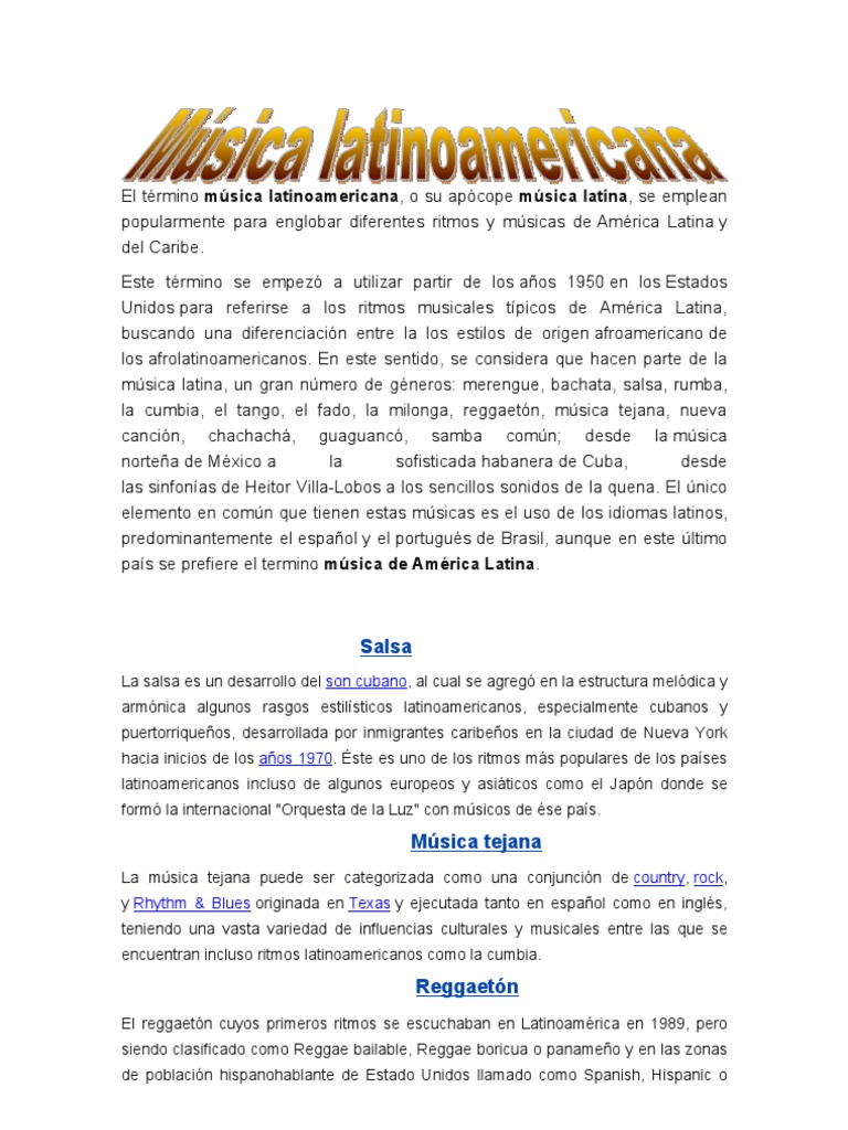 Musica Latinoamericana | PDF | Musica Tango | Musica Latinoamericana
