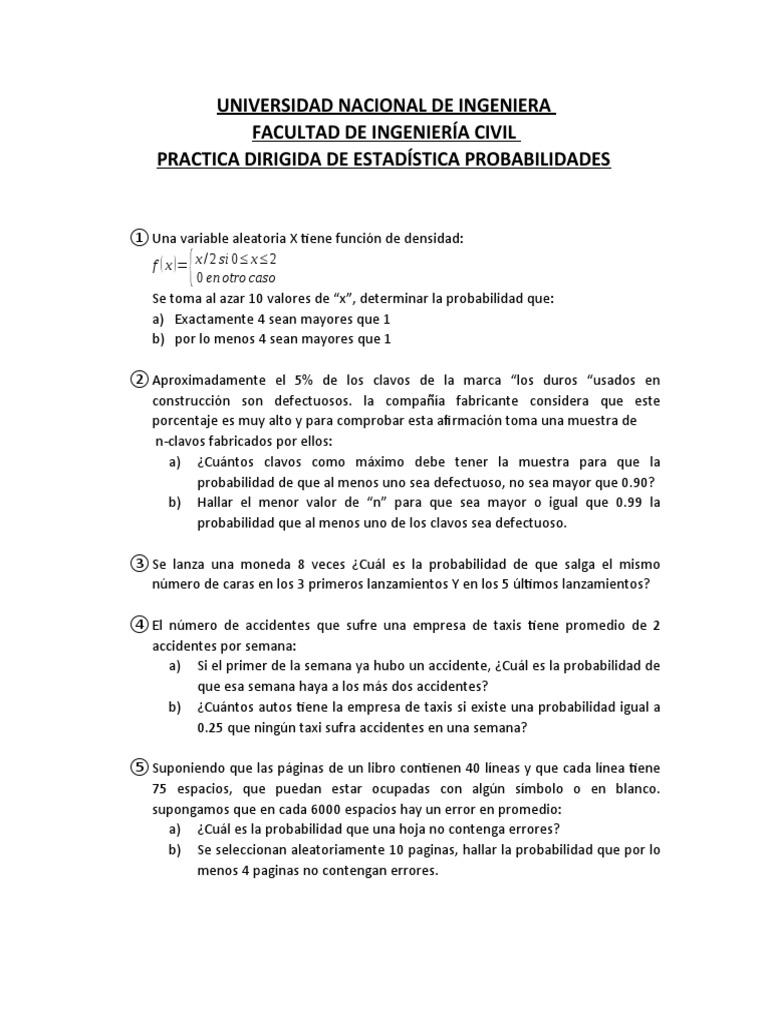 Practica de Estadistica | PDF | Probabilidad | Enseñanza de matemática
