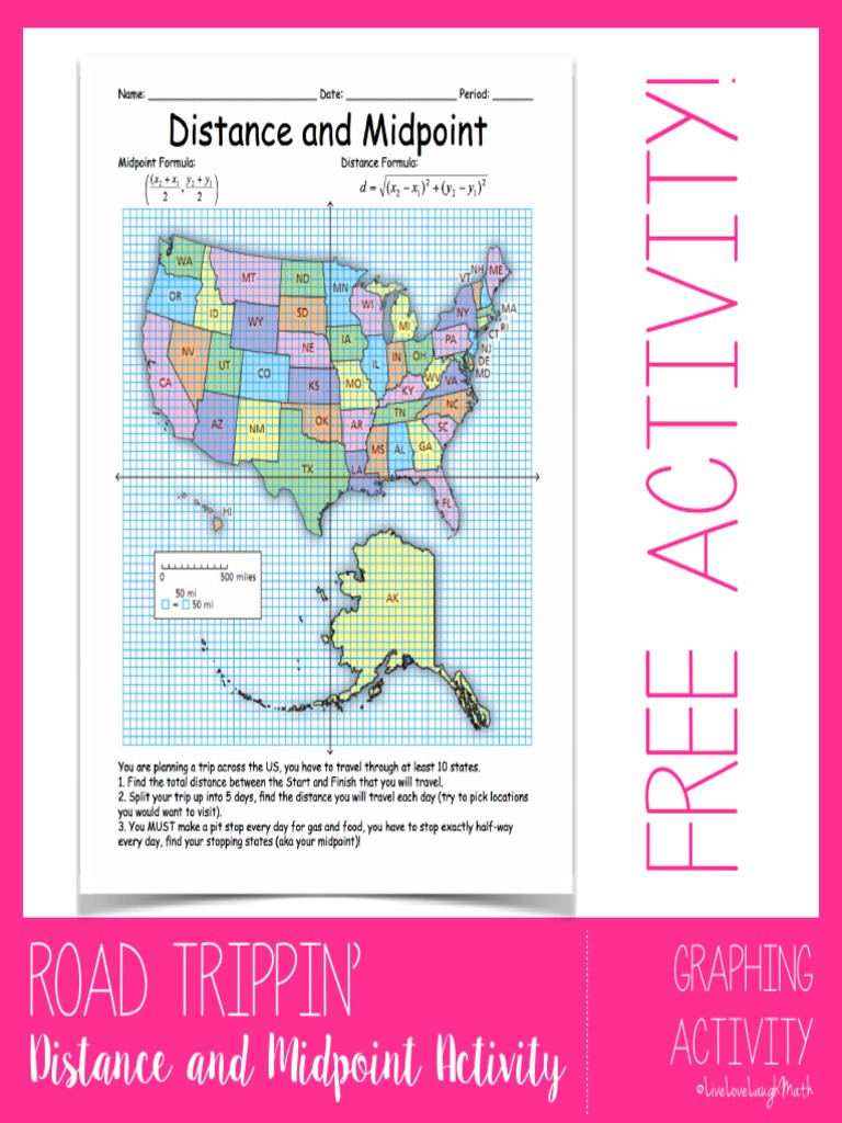 Road Trippin': Istance and Midpoint Activity | PDF