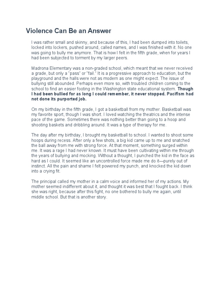 Violence Can Be An Answe1 | PDF | Self-Improvement