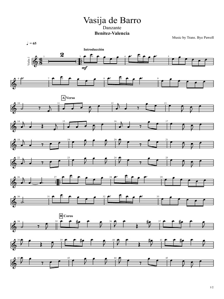Vasija De Barro Violin 1 Pdf