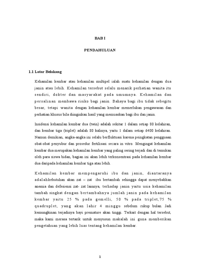 Memahami Kehamilan Kembar dan Risikonya | PDF