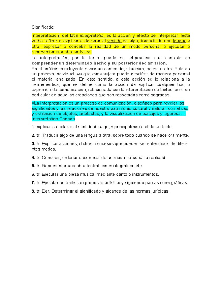 Interpretar | PDF | Interpretación del lenguaje | Traducciones