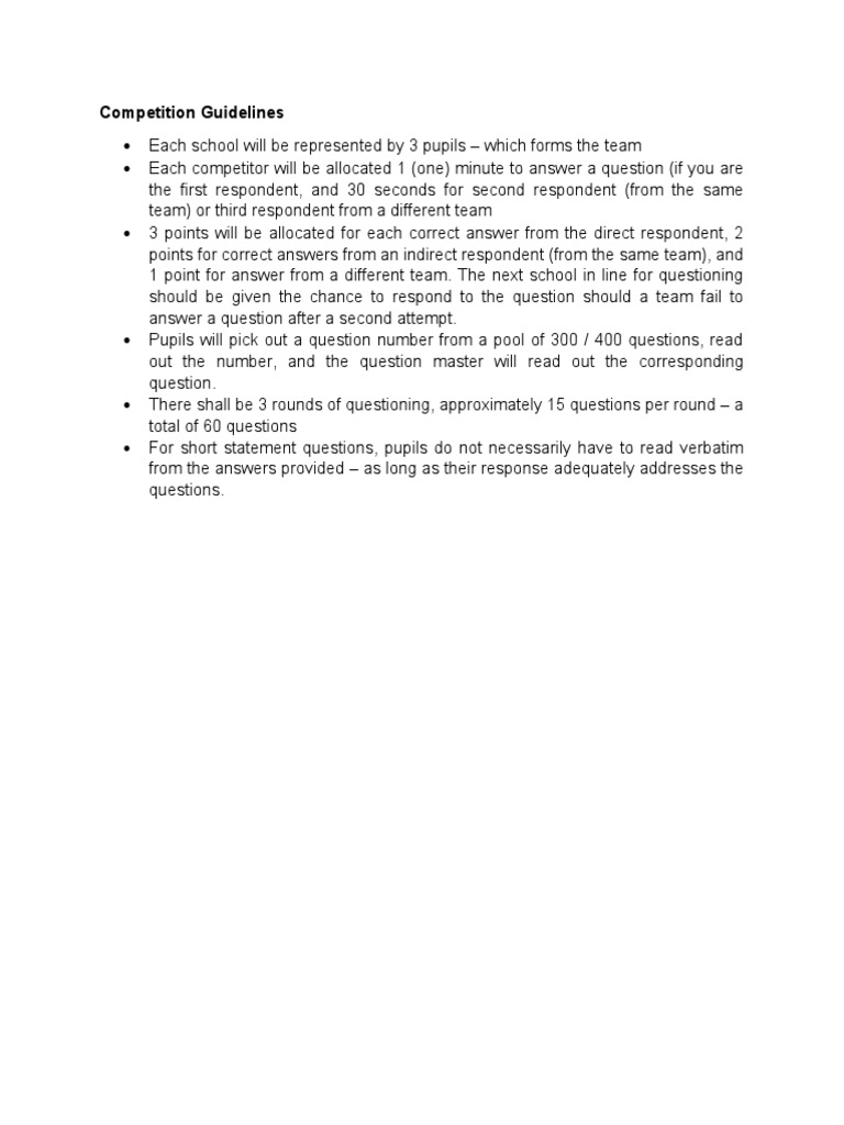 Competition Guidelines Updated | PDF