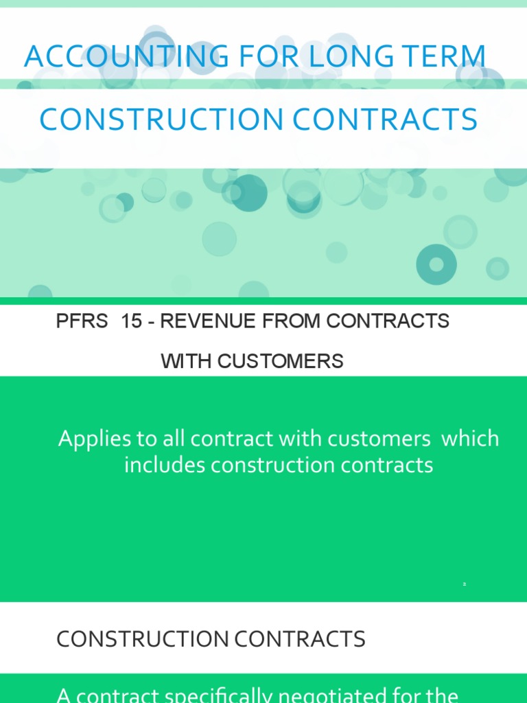 Accounting For Long Term Construction Contracts | PDF | Cost | Prices