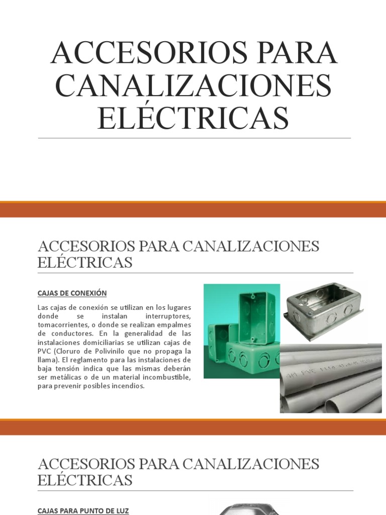Accesorios para Canalizaciones Eléctricas | PDF | Tubería (transporte de fluidos) | Bienes ...