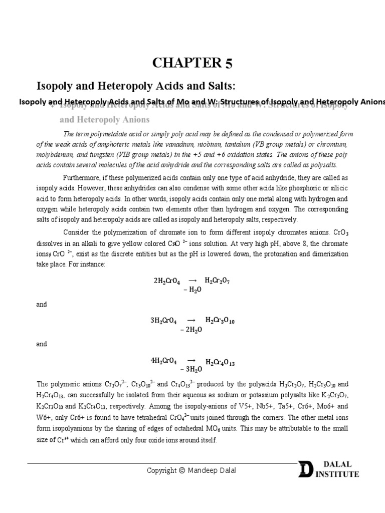 ATOICV1 5 0 Isopoly and Heteropoly Acids and Salts | PDF | Coordination ...