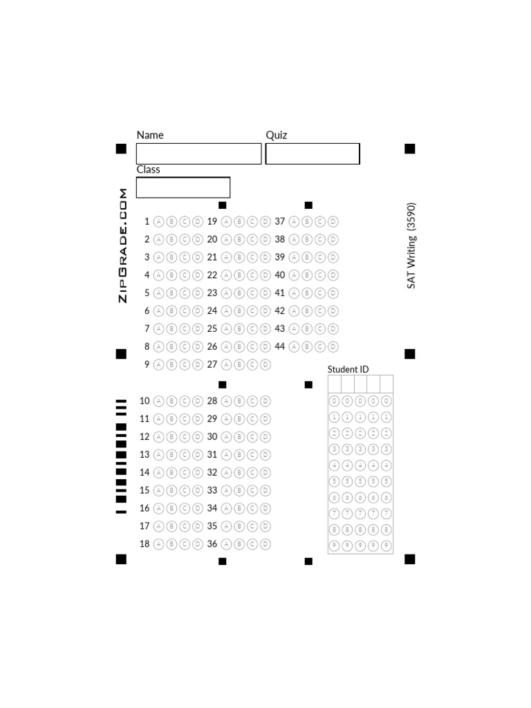 Writing Bubble Sheet | PDF