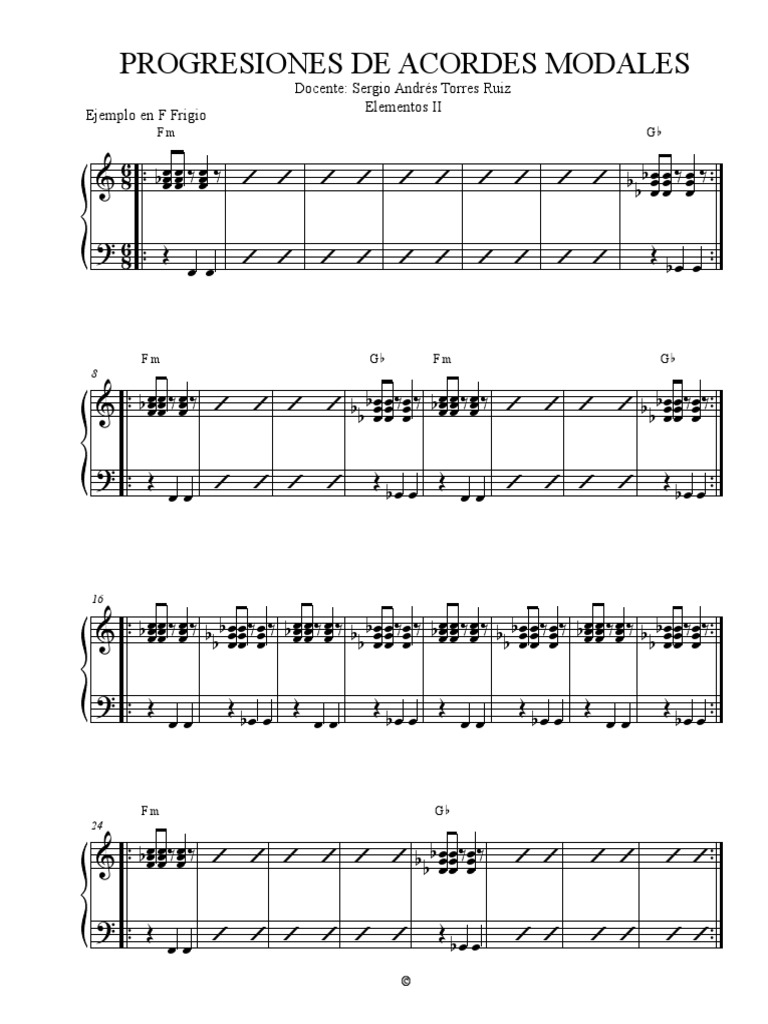 Progresiones de Acordes Modales | PDF | Acorde (Música) | Elementos de la música