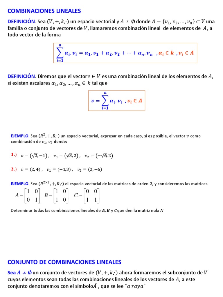 Combinaciones Lineales | PDF