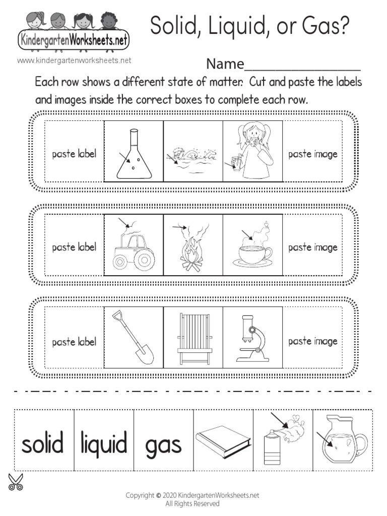 Solid Liquid or Gas Worksheet | PDF