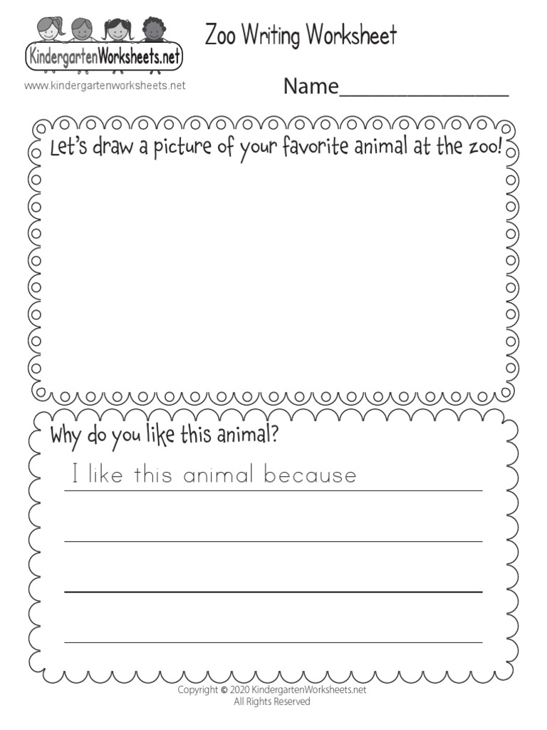 Kindergarten Zoo Worksheet | PDF