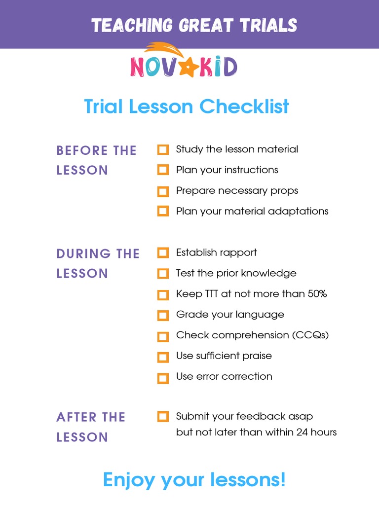 Teaching Great Trials Checklist | PDF