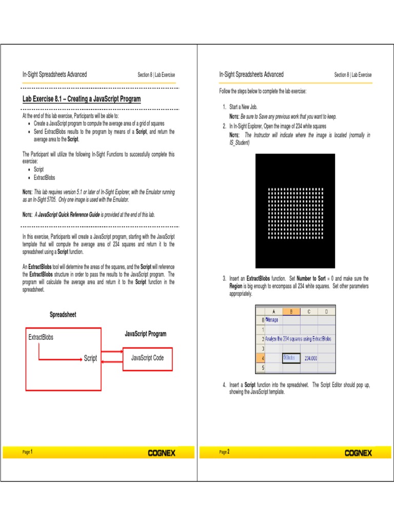Lab Exercise 8.1 - Creating A Javascript Program: In-Sight Spreadsheets ...