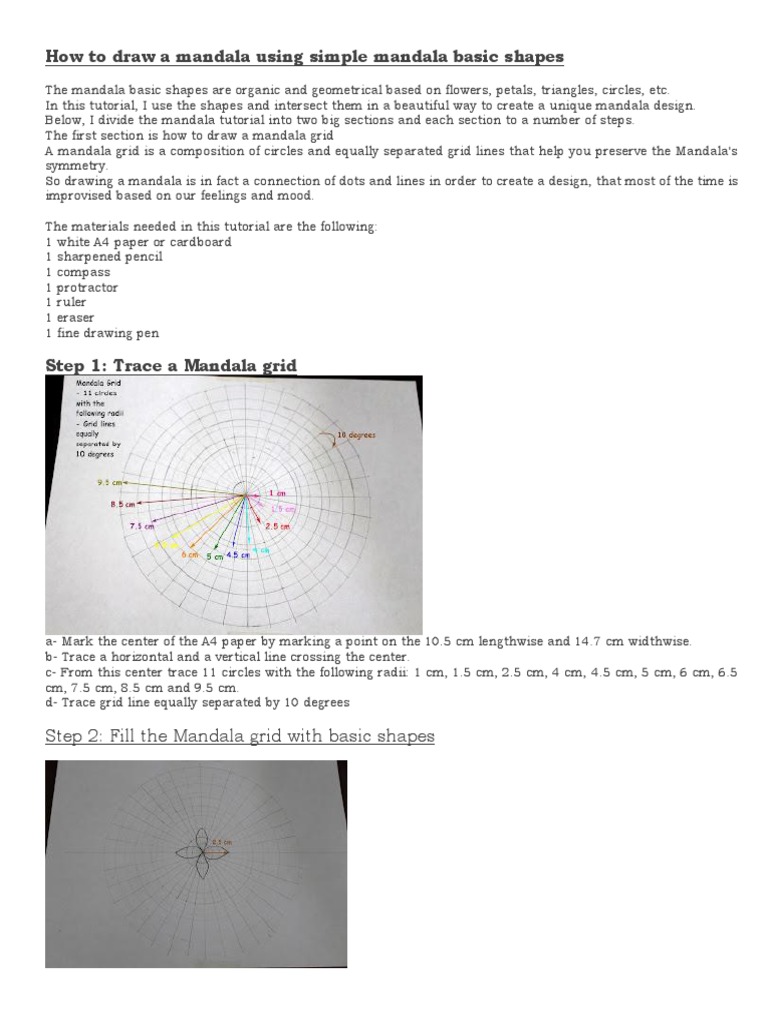 How To Draw A Mandala Using Simple Mandala Basic Shapes | PDF | Circle ...