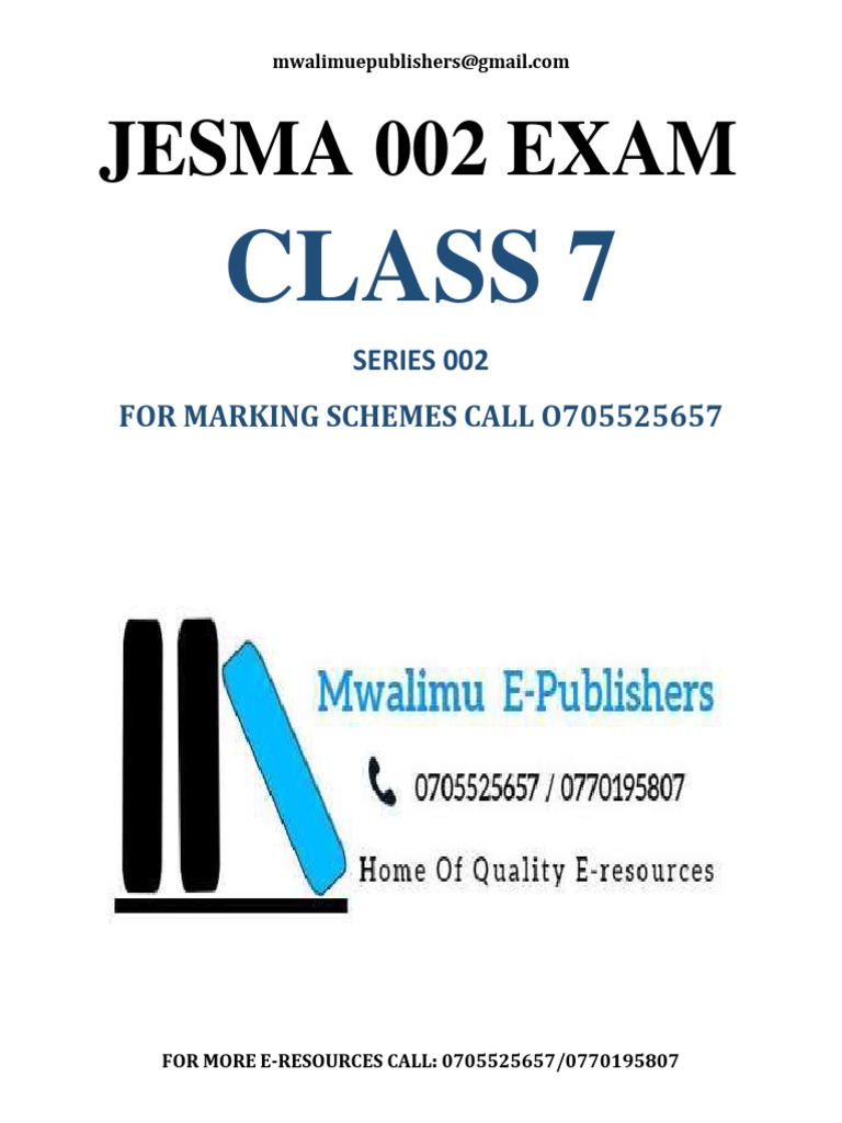 JESMA Grade 7 Exam Series 002 | PDF | Career & Growth