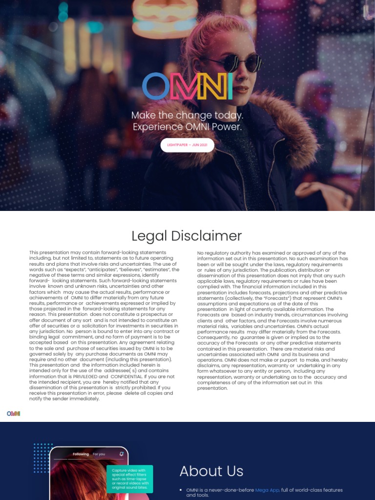 Omni Lightpaper | PDF | Mobile App | Forecasting