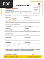Pre School Admission Form Template | PDF | Preschool | Schools