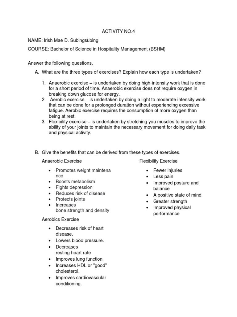 Pe Activity 4 &5 | PDF | Weight Training | High Intensity Interval Training