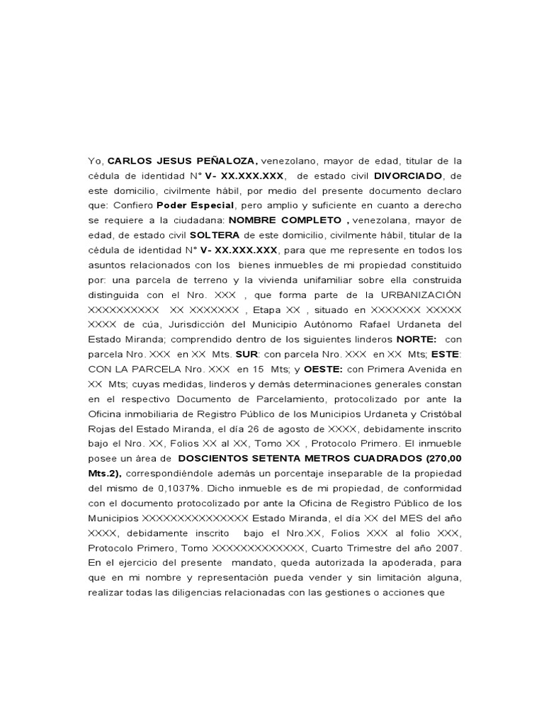 Poder Especial para Inmueble en Venezuela | PDF | Gobierno | Justicia
