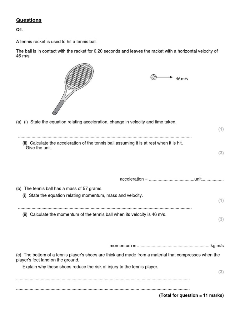 IGCSE Forces and Motion Questions | PDF | Speed | Momentum