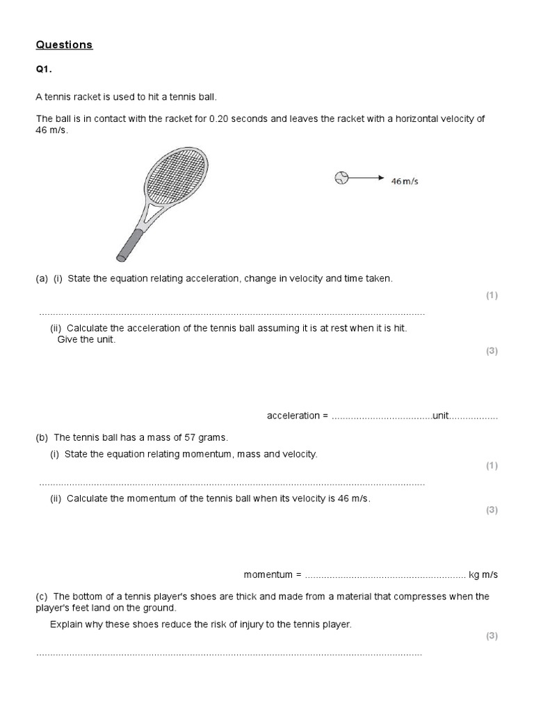 9-1-Forces-And-Motion (Edexcel Igcse) | PDF | Speed | Momentum